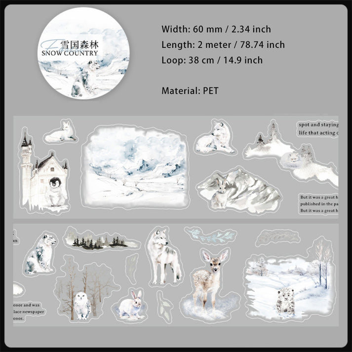 Obujo 1 Roll Diecut Snow Forest Stickers Tape XGSL are perfect for ...