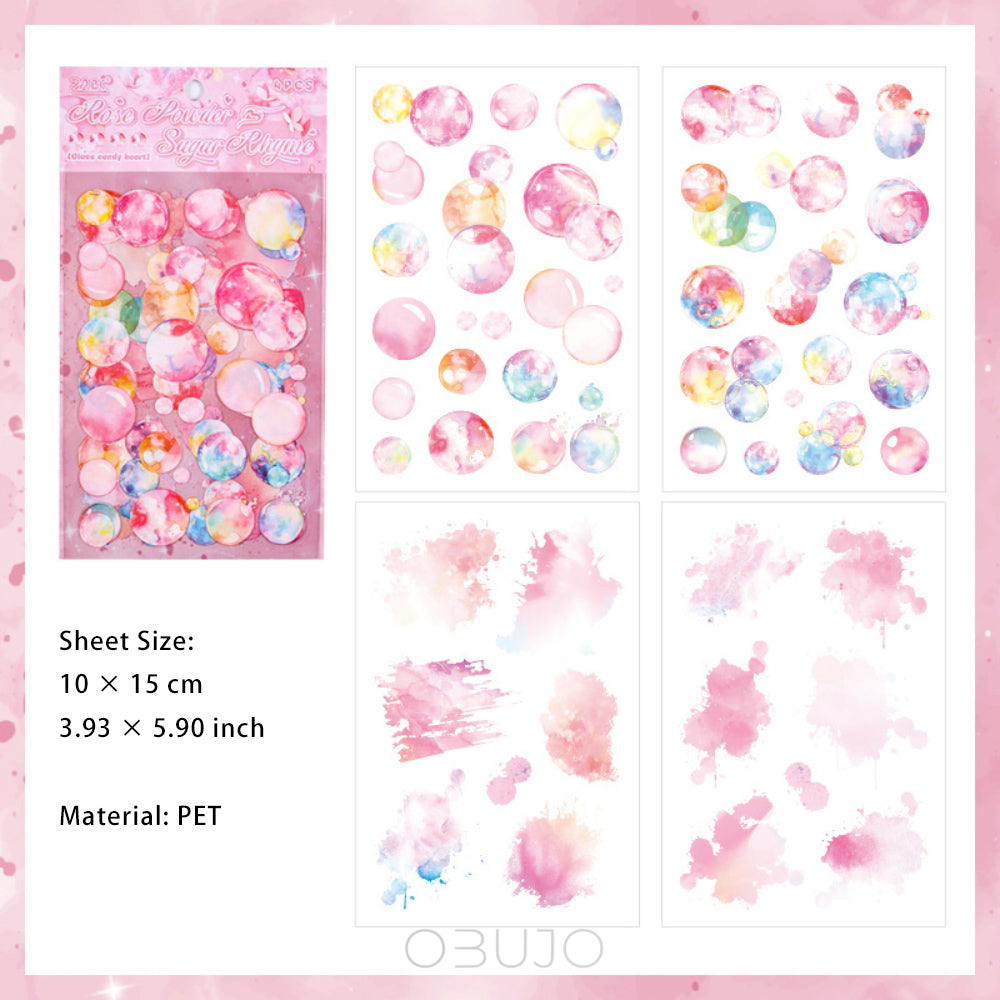 Obujo 4 Sheets Bubble Stickers LLTX are perfect for scrapbooking, junk ...
