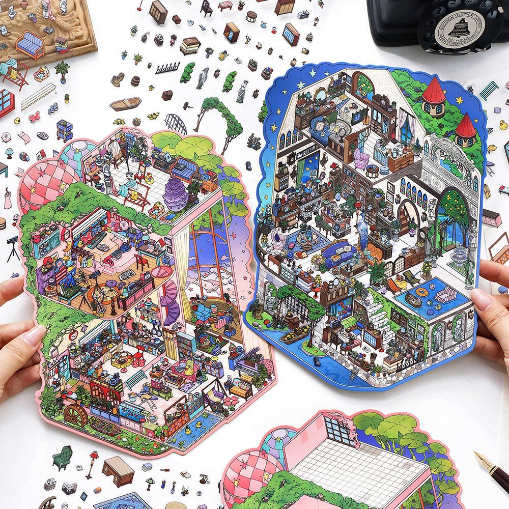 Obujo 3D Shop Scene DIY Stickers Kit XJL09 are perfect for scrapbooking ...