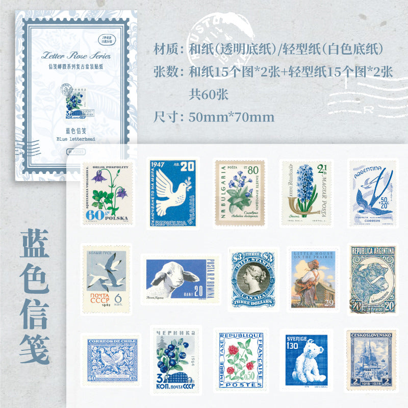 Obujo 60 Pcs Postage Stamp Stickers XFYC are perfect for scrapbooking ...