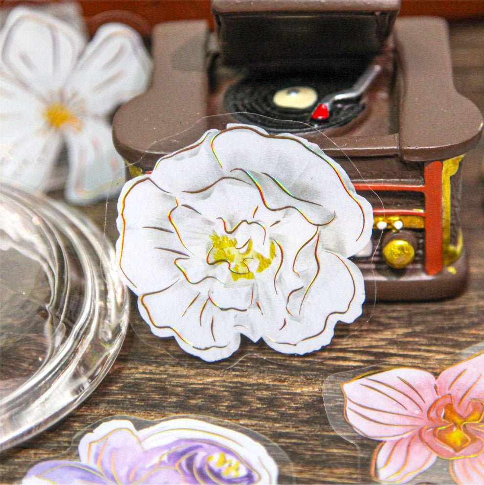 Obujo 30 Pcs Holographic Flower Stickers QMHJ are perfect for ...