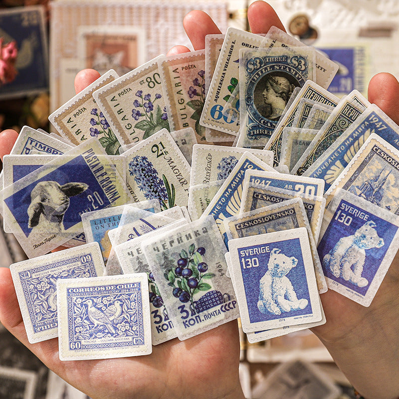 Obujo 60 Pcs Postage Stamp Stickers XFYC are perfect for scrapbooking ...