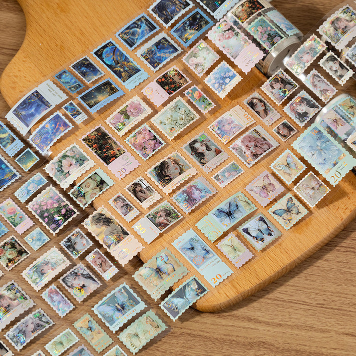 Obujo 1 Roll Die Cut Postage Stamp Stickers Tape JJWX are perfect for ...