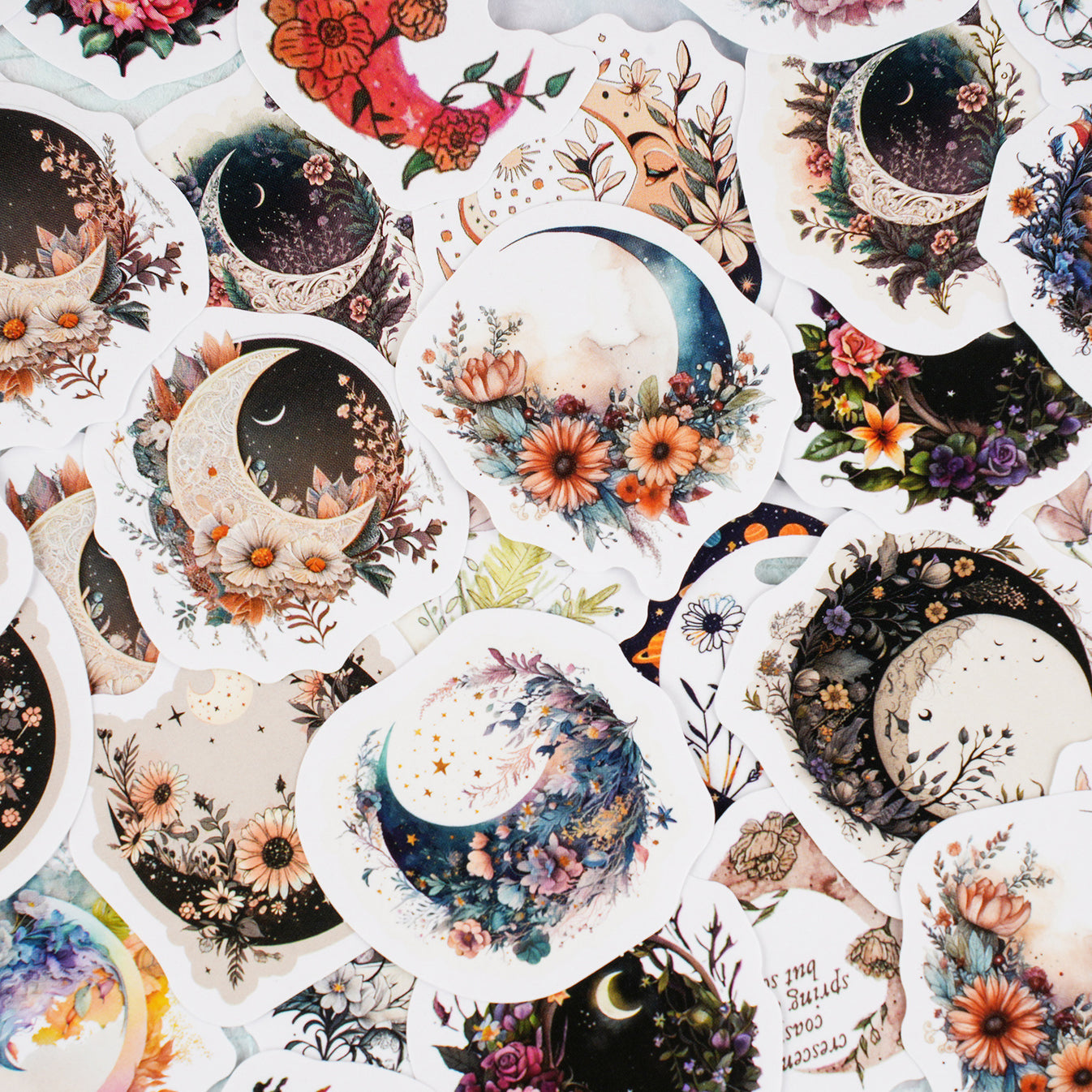 Obujo 46 Pcs Moon Stickers HYYS are perfect for scrapbooking, junk ...